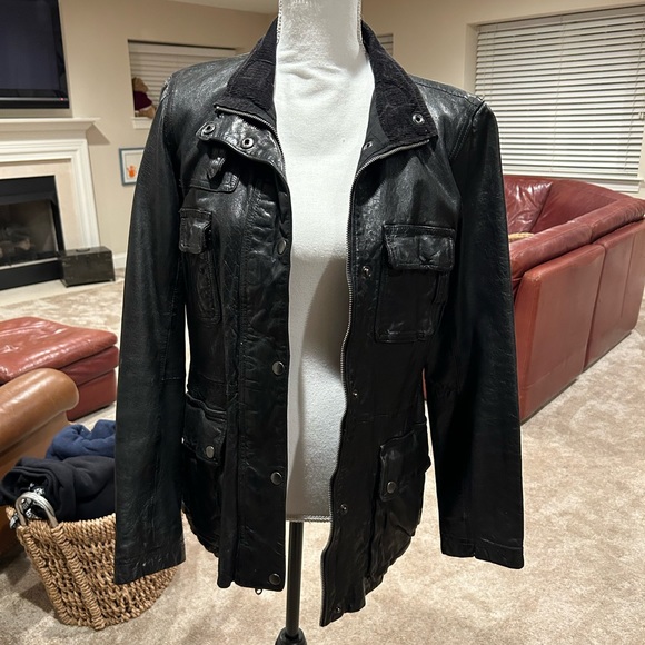 GAP | Jackets & Coats | Very Cool Black Leathermotor Cycle Jacket M ...